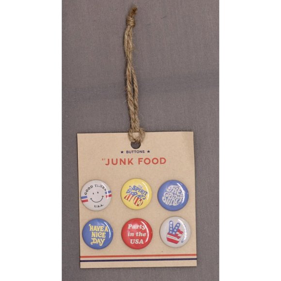 Junk Food Clothing | Jewelry | Nwt Junk Food Retro Button Set Pins 6 ...